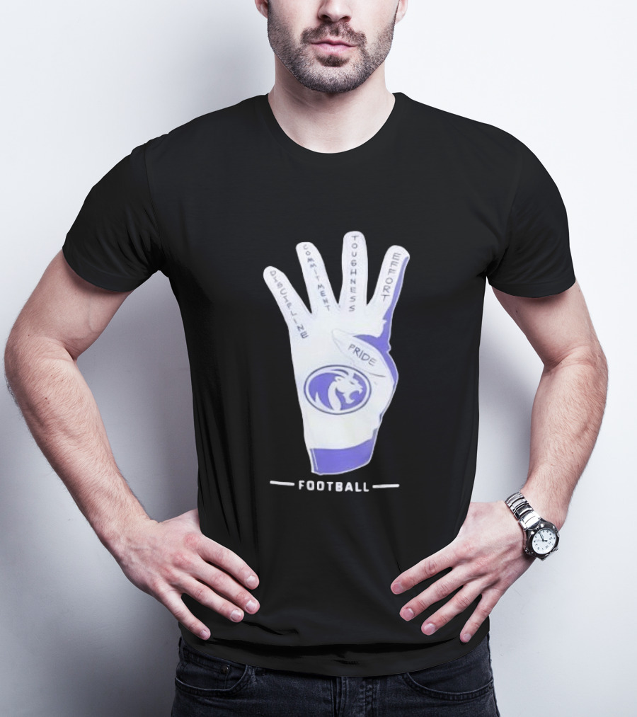 North Alabama Football Discipline Commitment Toughness Effort Pride Glove T-Shirt