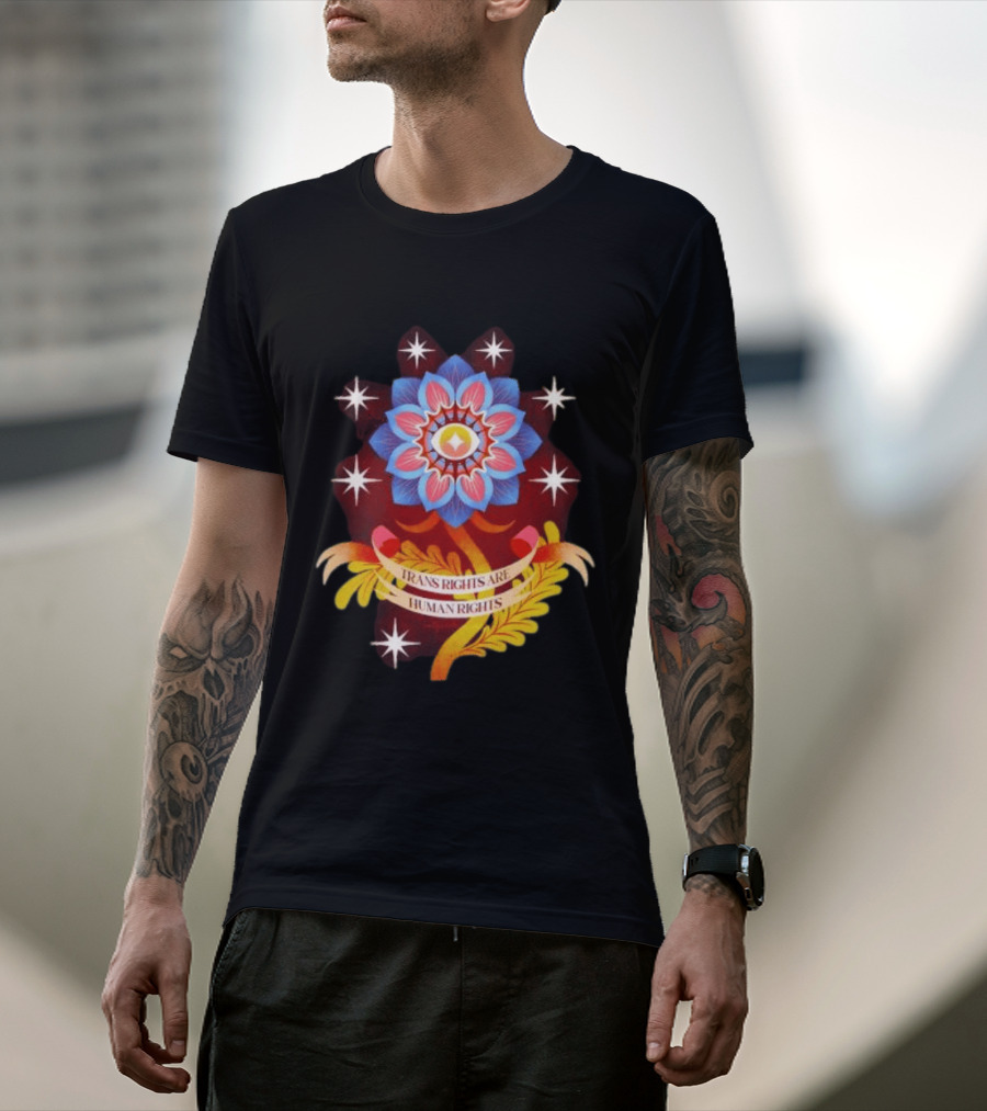Trans Rights Are Human Rights Eye Floral Pride LGBT T-Shirt