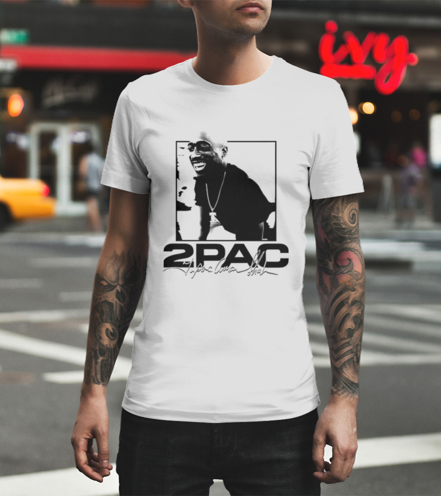 2pac Tupac Shakur Live And Die In LA Iconic Black And White T-Shirt