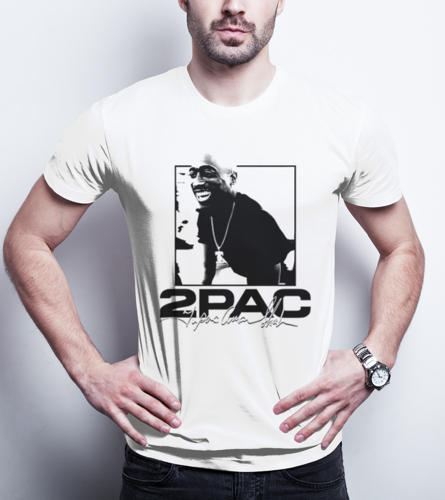 2pac Tupac Shakur Live And Die In LA Iconic Black And White T-Shirt