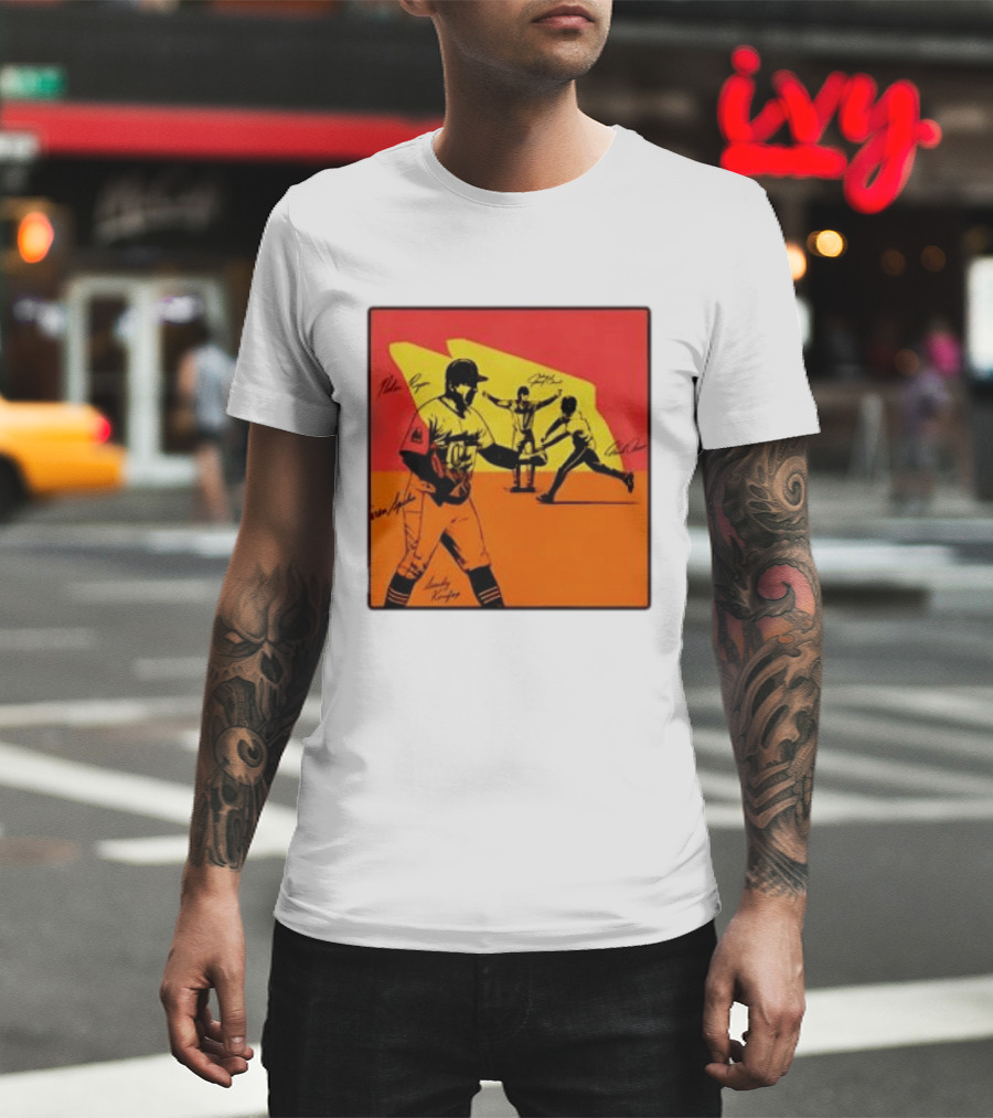 Cleveland Guardians Baseball Team Players Signatures Dynamic T-Shirt