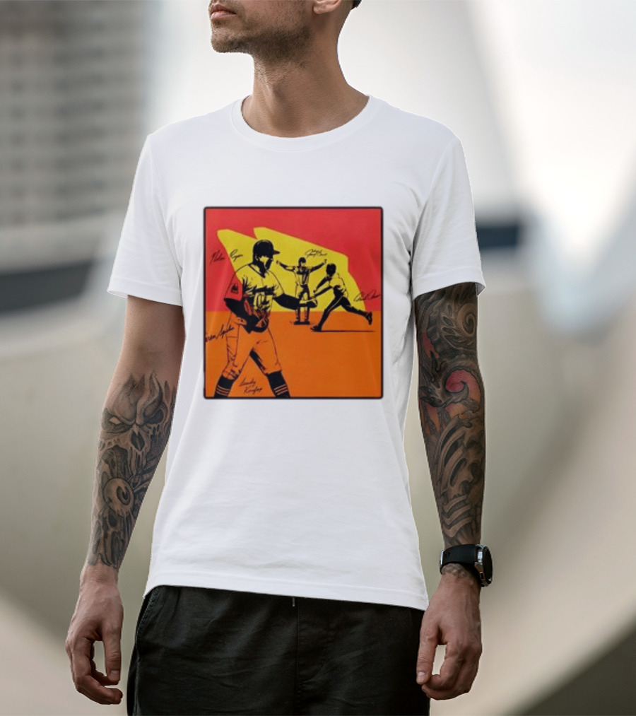 Cleveland Guardians Baseball Team Players Signatures Dynamic T-Shirt