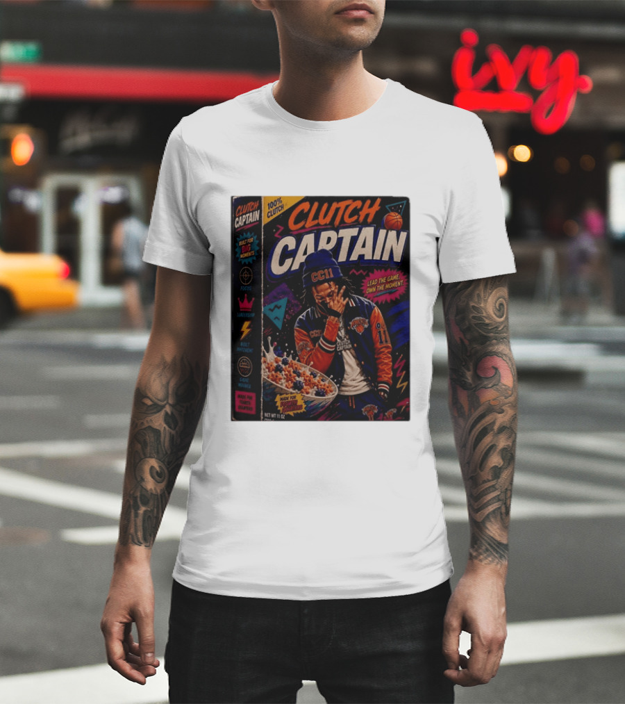 Jalen Brunson New York Knicks Clutch Captain Lead The Game Own The Moment 100% Clutch T-Shirt