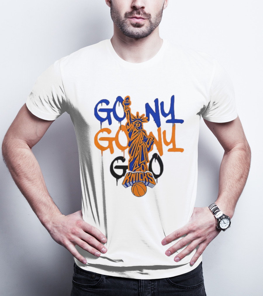 GO NY GO NY GO Knicks Statue Of Liberty Basketball T-Shirt