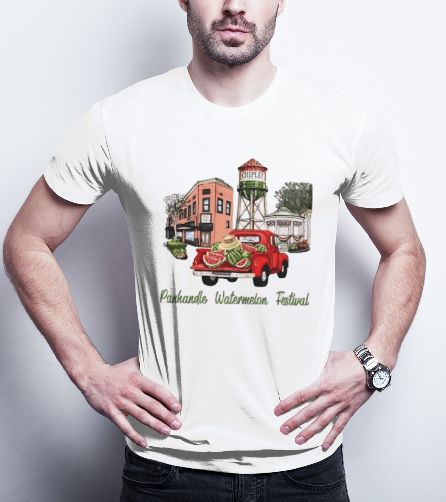 Panhandle Watermelon Festival Chipley Vintage Truck Scene T-Shirt