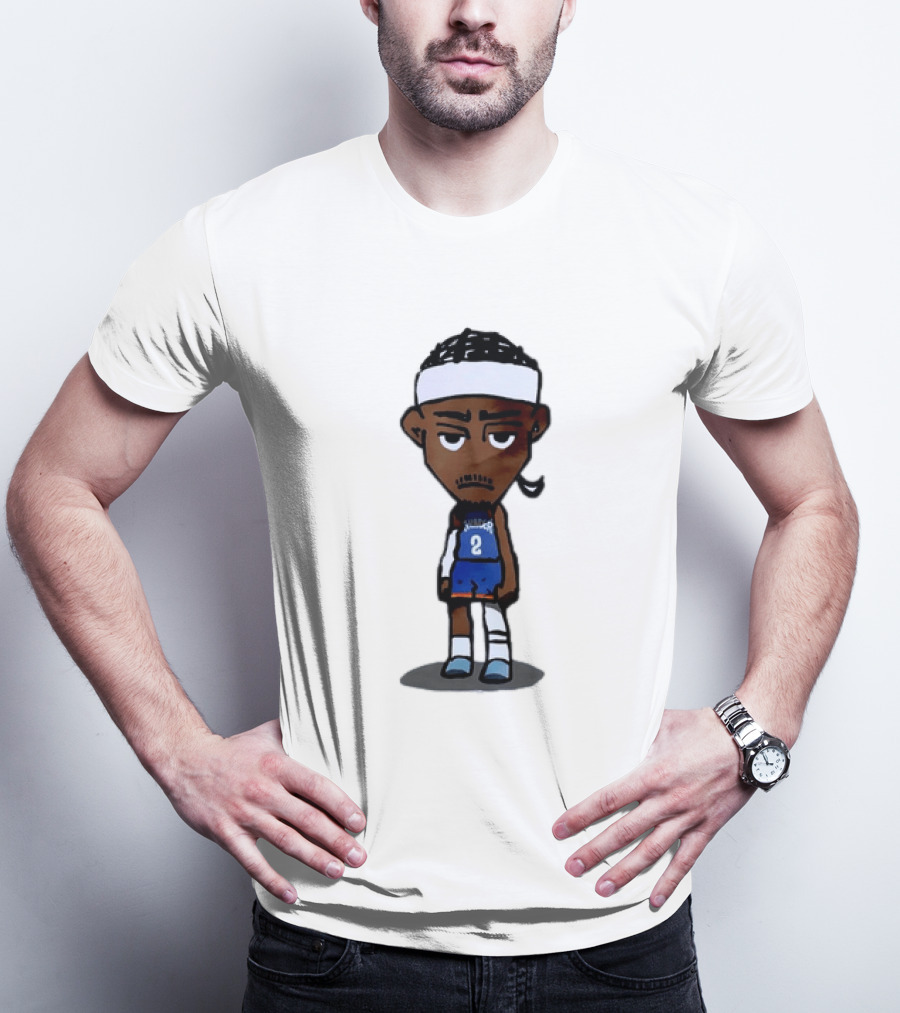 Shai Gilgeous Alexander Sad Cartoon OKC Thunder Basketball Player T-Shirt