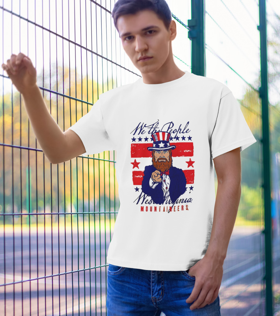 We The People West Virginia Mountaineers Uncle Sam Patriotic Stars And Stripes T-Shirt