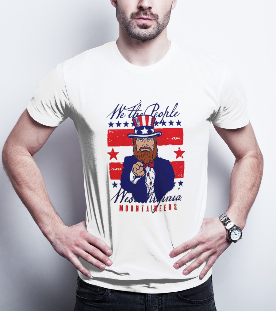 We The People West Virginia Mountaineers Uncle Sam Patriotic Stars And Stripes T-Shirt