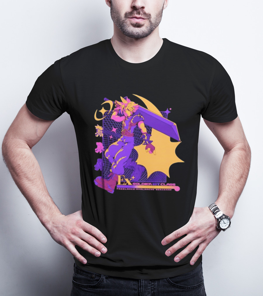 Cloud Strife Ex SOLDIER 1st Class Freelance Avalanche Mercenary Final Fantasy VII T-Shirt