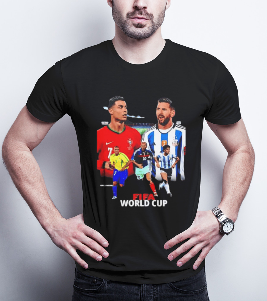 Cristiano Ronaldo Lionel Messi FIFA World Cup Ronaldo Nazario Zinedine Zidane Diego Maradona T-Shirt
