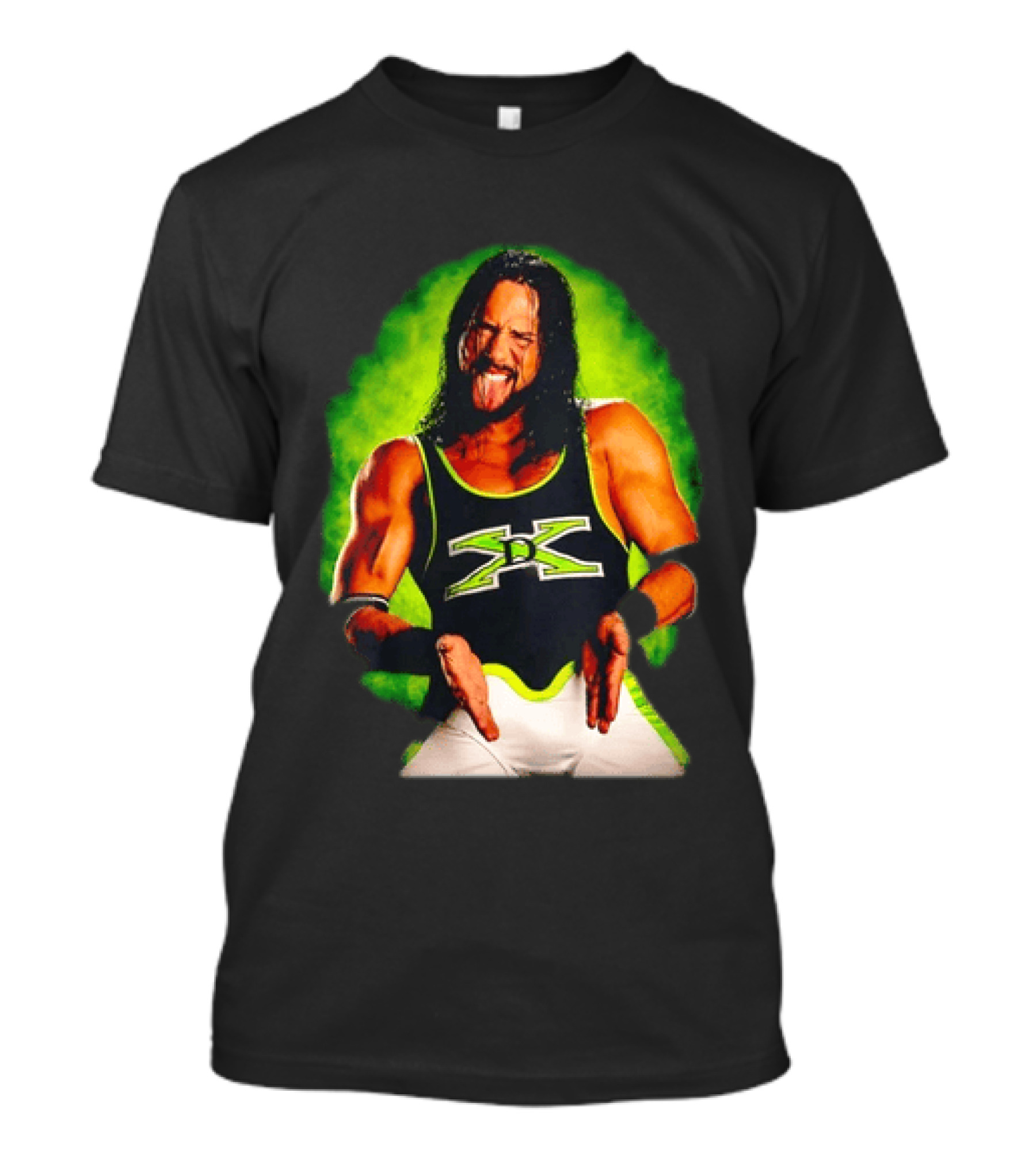 DX Seth Rollins Men's Wrestling Iconic Attitude Era Shawn X Pac D Generation X Green T-Shirt