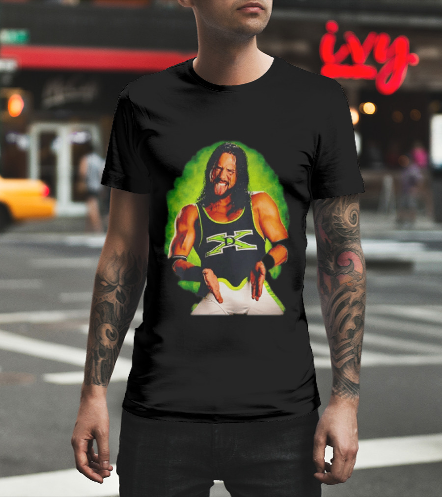 DX Seth Rollins Men's Wrestling Iconic Attitude Era Shawn X Pac D Generation X Green T-Shirt