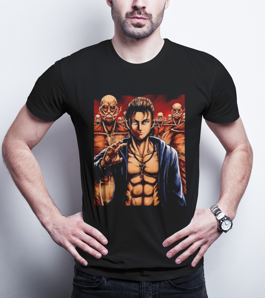 Eren Yeager The Rumbling Attack On Titan Colossal Titans Anime Scene T-Shirt