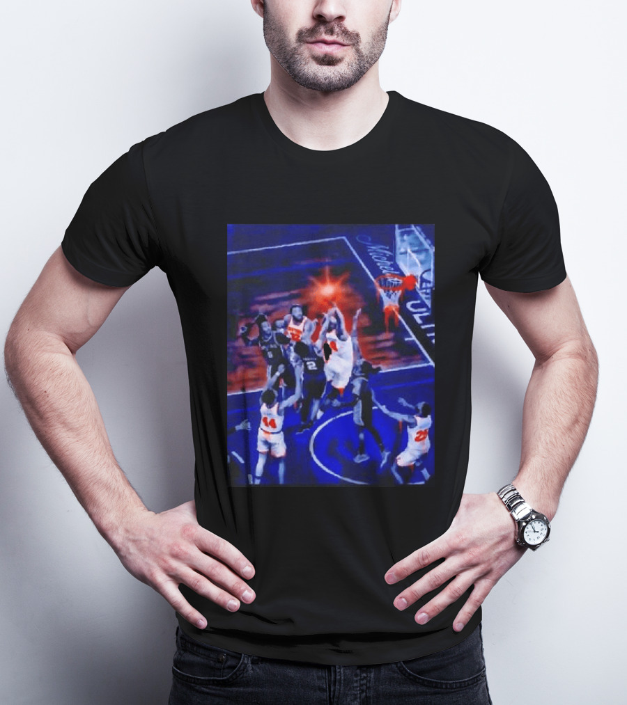 Jalen Brunson New York Knicks NBA Game Action Michelob Ultra Basketball Scene T-Shirt