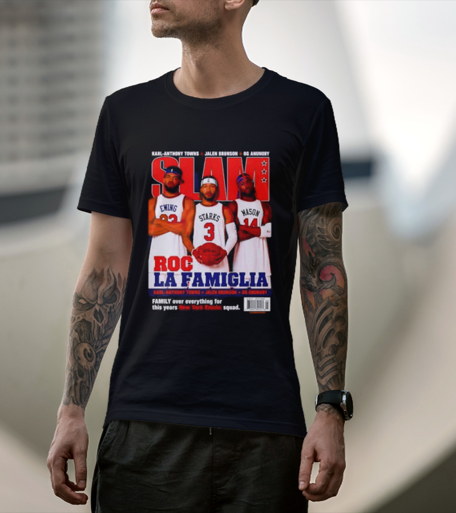 SLAM Magazine Roc La Famiglia Karl Anthony Towns Jalen Brunson OG Anunoby New York Knicks T-Shirt