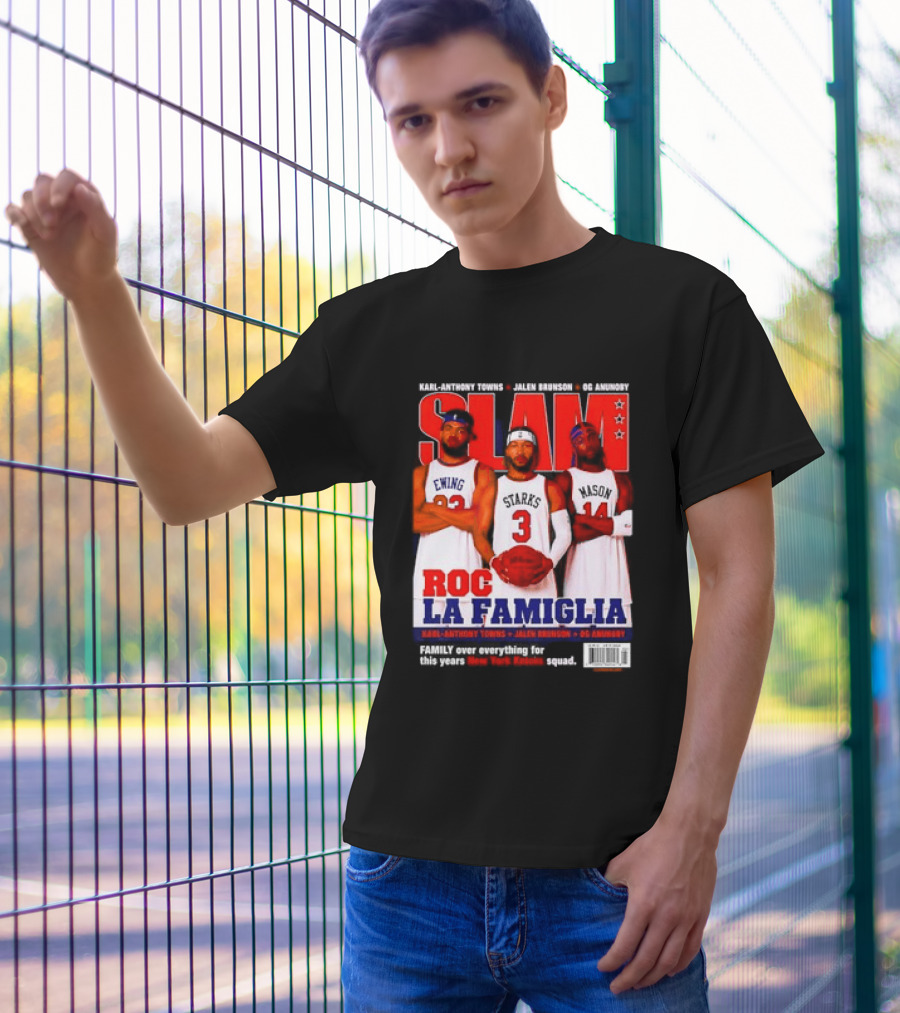 SLAM Magazine Roc La Famiglia Karl Anthony Towns Jalen Brunson OG Anunoby New York Knicks T-Shirt