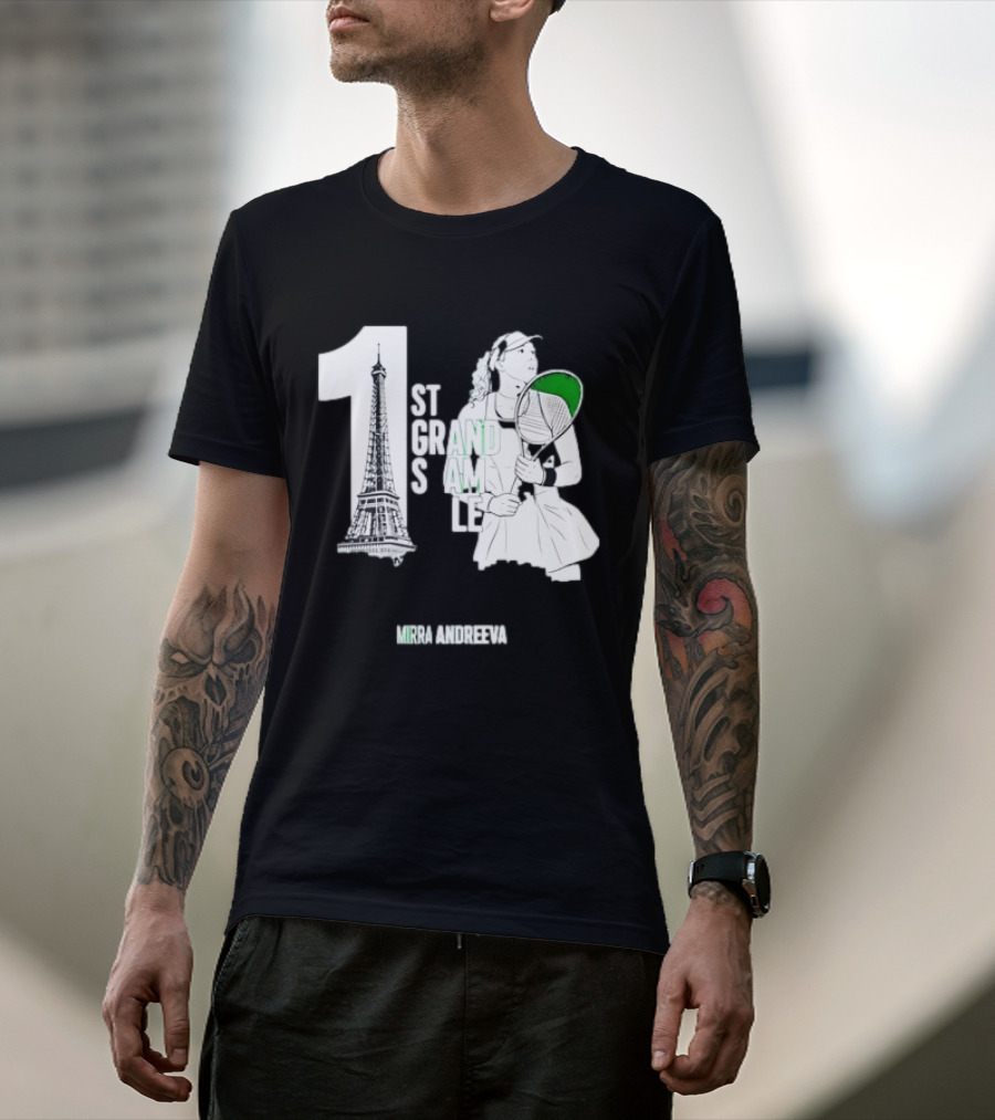 Paris Tennis Victory Mirra Andreeva 1st Grand Slam Title T-Shirt