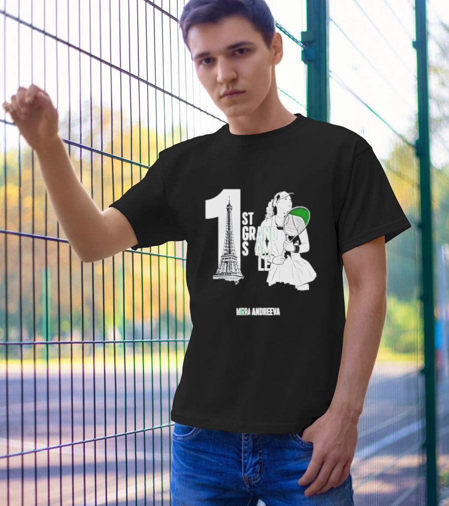 Paris Tennis Victory Mirra Andreeva 1st Grand Slam Title T-Shirt