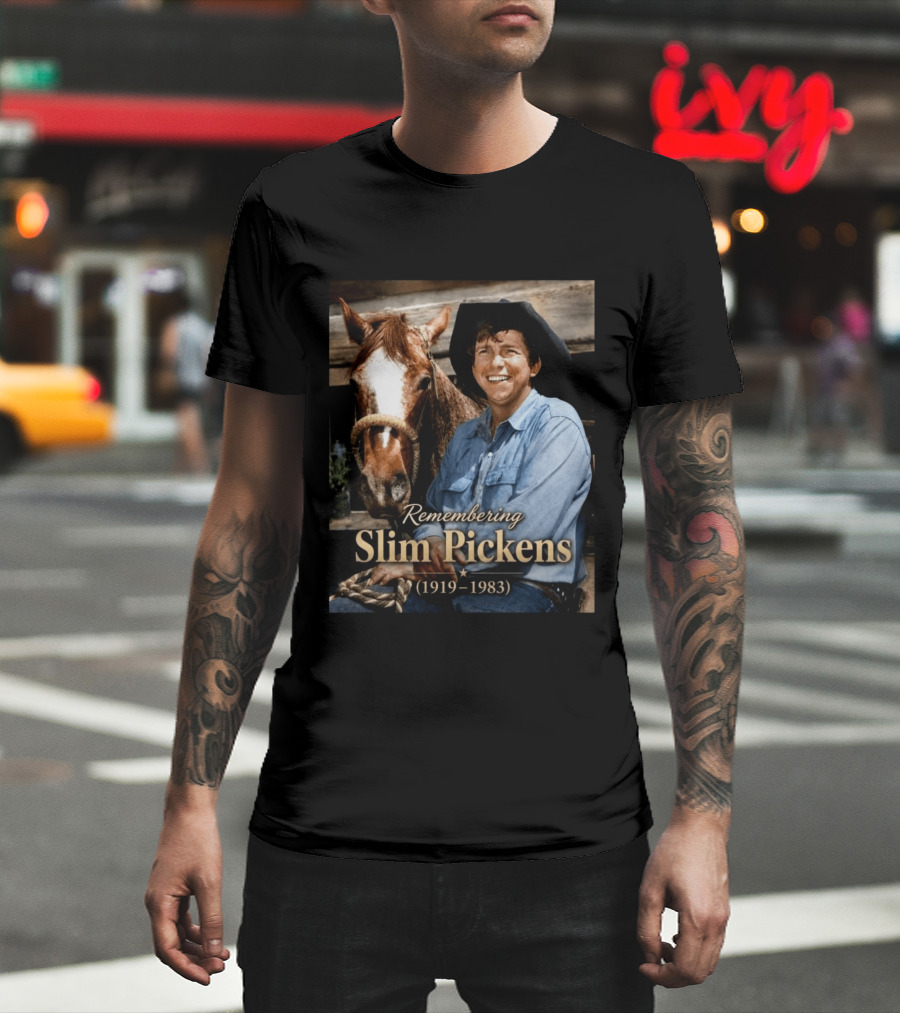 Remembering Slim Pickens 1919 1983 Cowboy T-Shirt