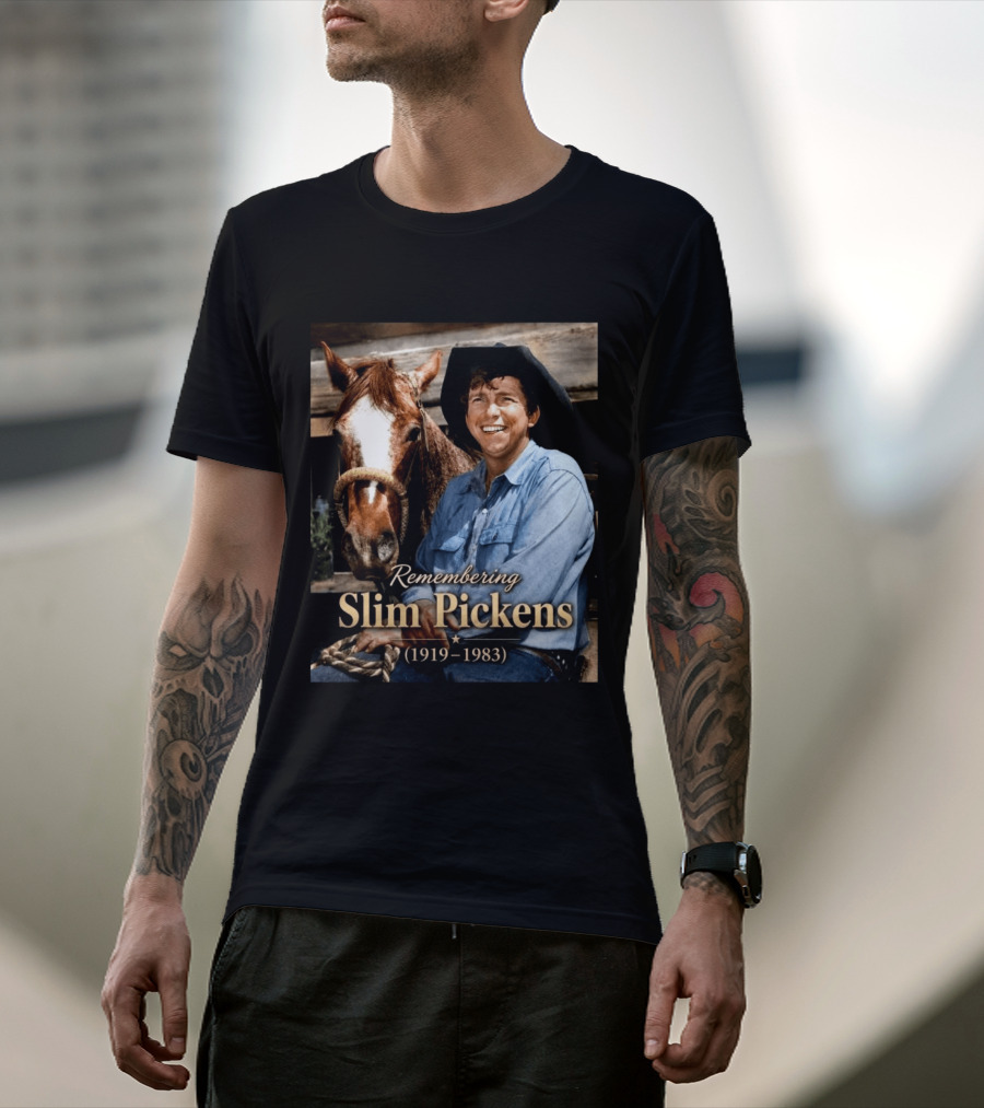 Remembering Slim Pickens 1919 1983 Cowboy T-Shirt