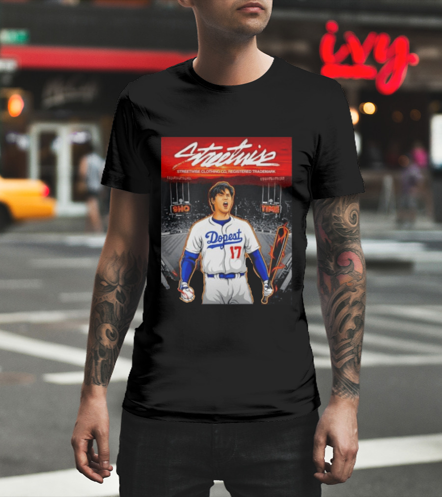 Shohei Ohtani Streetwise Dopest 17 Los Angeles Dodgers Baseball Stadium T-Shirt