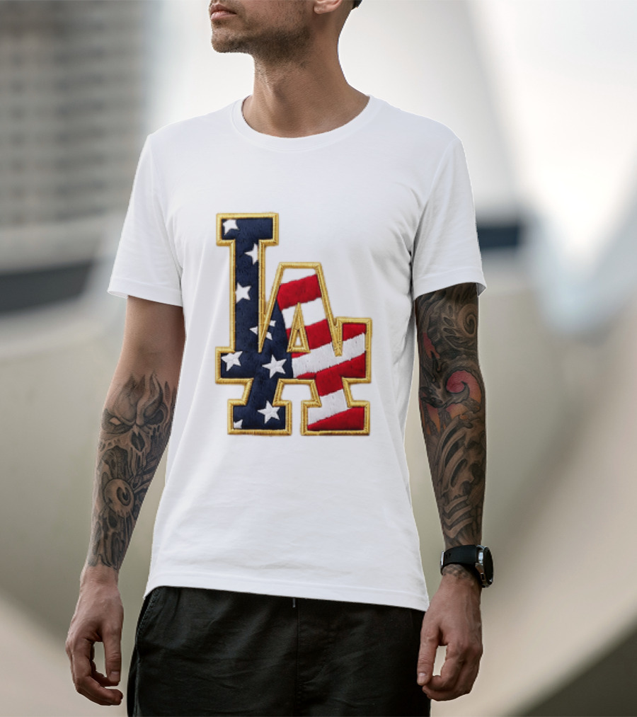 2026 Dodgers 4th Of July LA Stars Stripes T-Shirt