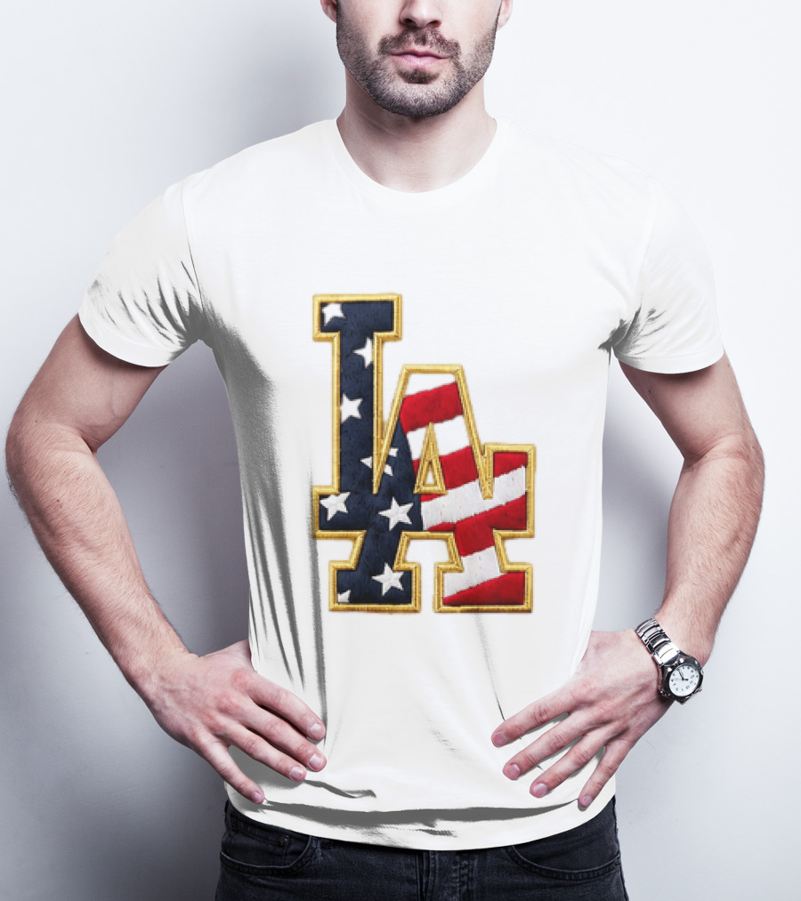 2026 Dodgers 4th Of July LA Stars Stripes T-Shirt