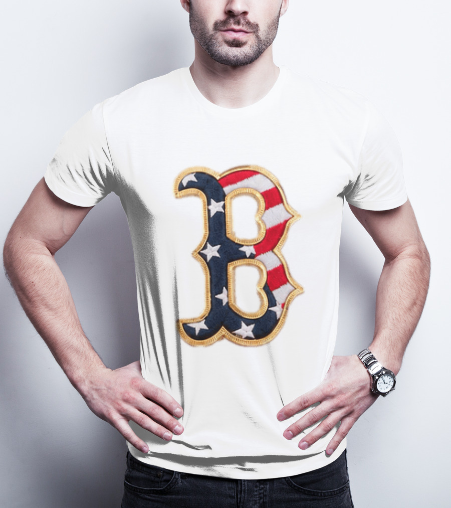 2026 Red Sox Patriotic Stars And Stripes B Logo MLB Fourth Of July T-Shirt
