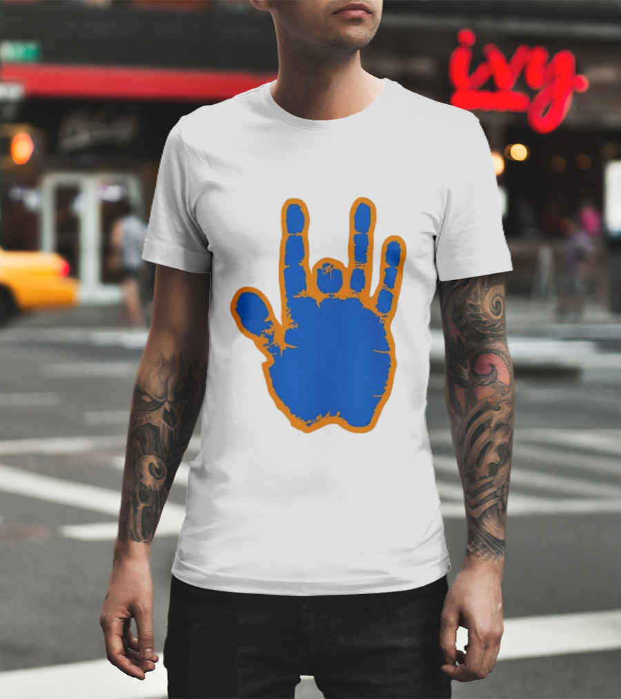 Florida Gators Blue And Orange Handprint Gesture T-Shirt