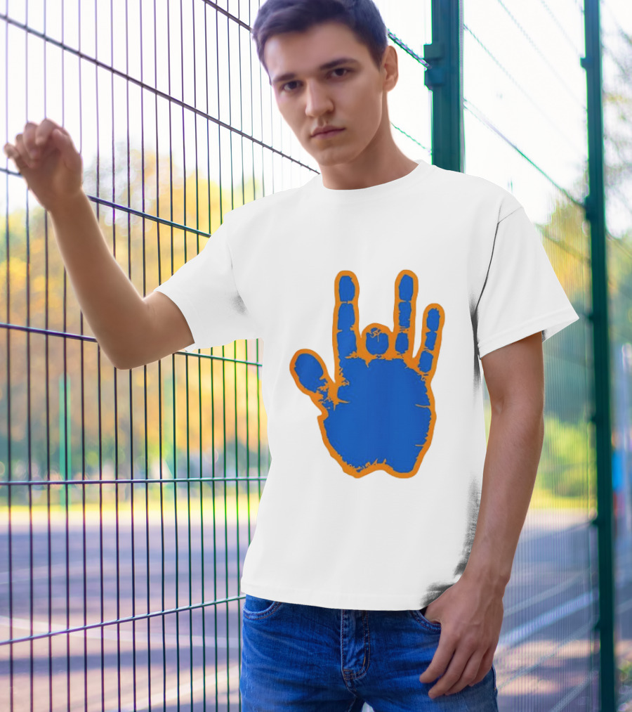 Florida Gators Blue And Orange Handprint Gesture T-Shirt