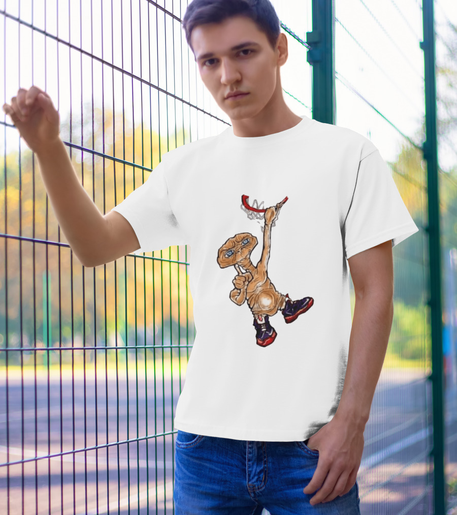 E The Extra Terrestrial Dunk Basketball Alien Retro Sneakers T-Shirt
