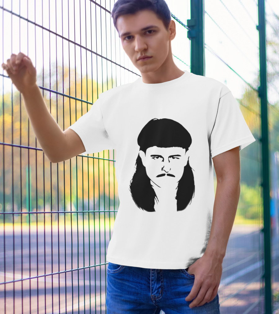 Oliver Tree Black And White Mullet And Mustache T-Shirt