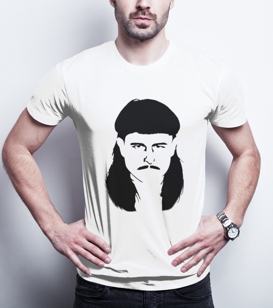 Oliver Tree Black And White Mullet And Mustache T-Shirt