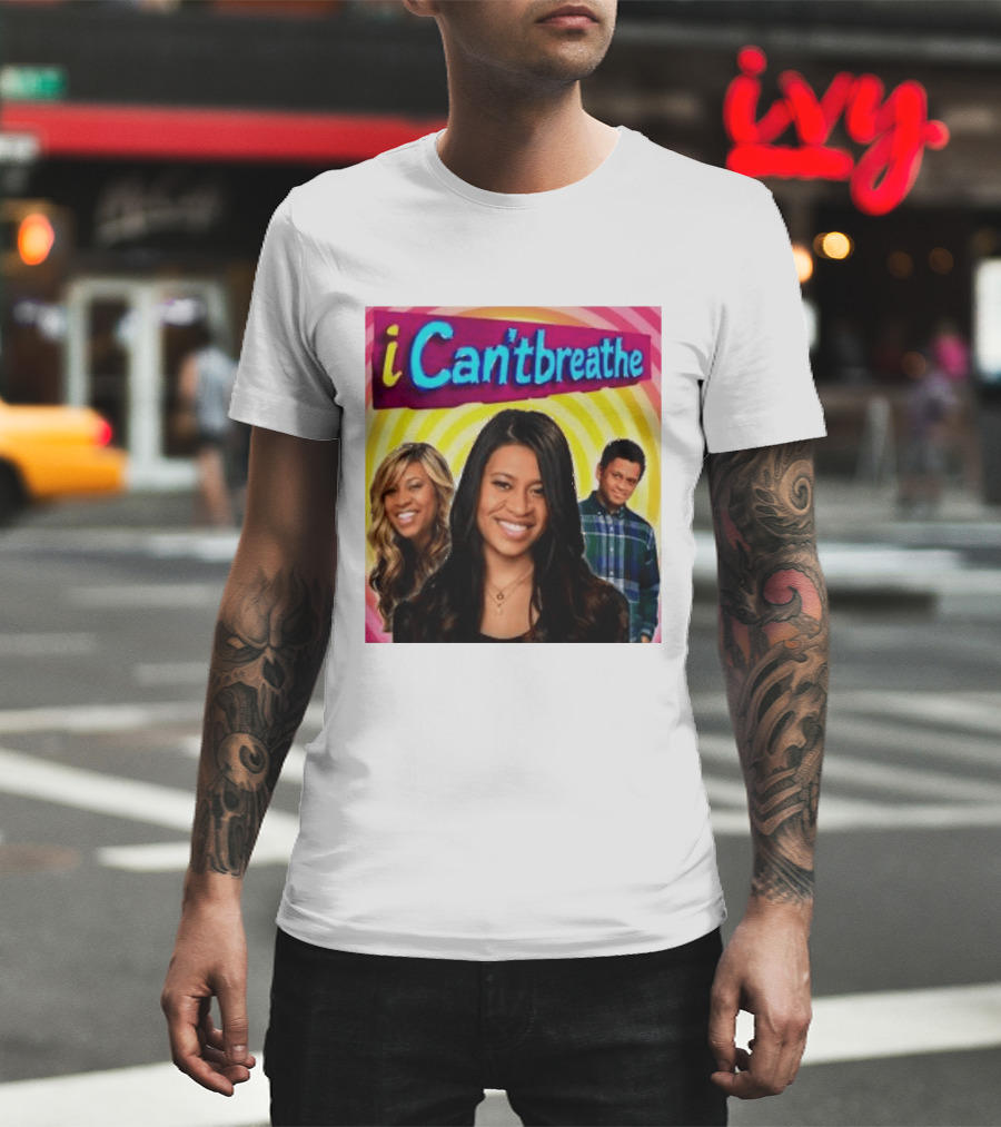 I Cantbreathe Meme Parody With Colorful Background And Smiling Characters T-Shirt