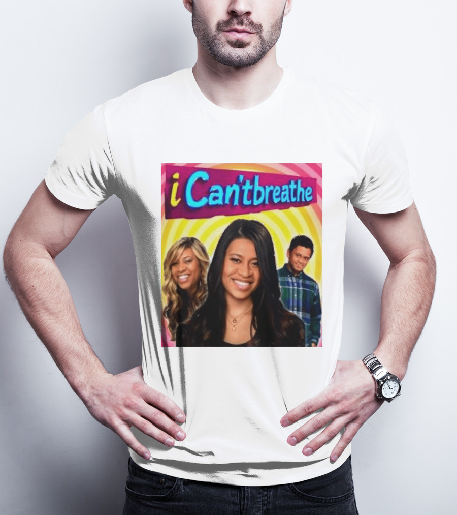 I Cantbreathe Meme Parody With Colorful Background And Smiling Characters T-Shirt