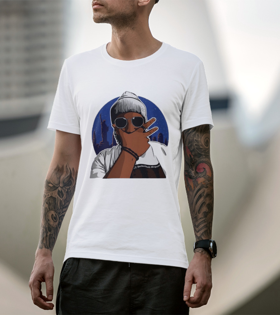 Jalen Brunson New York Knicks NBA Basketball Magazine Skyline T-Shirt