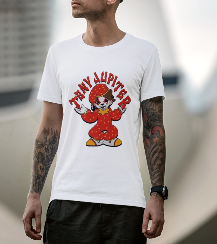 Tony Jupiter Clown Costume Red With White And Yellow T-Shirt