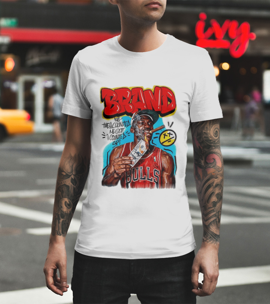 BRAND Michael Jordan Chicago Bulls NBA They Counted Me Out I Counted Spit T-Shirt
