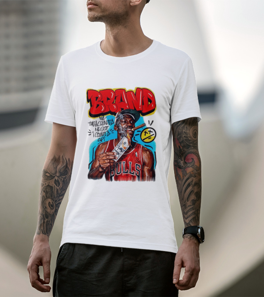BRAND Michael Jordan Chicago Bulls NBA They Counted Me Out I Counted Spit T-Shirt