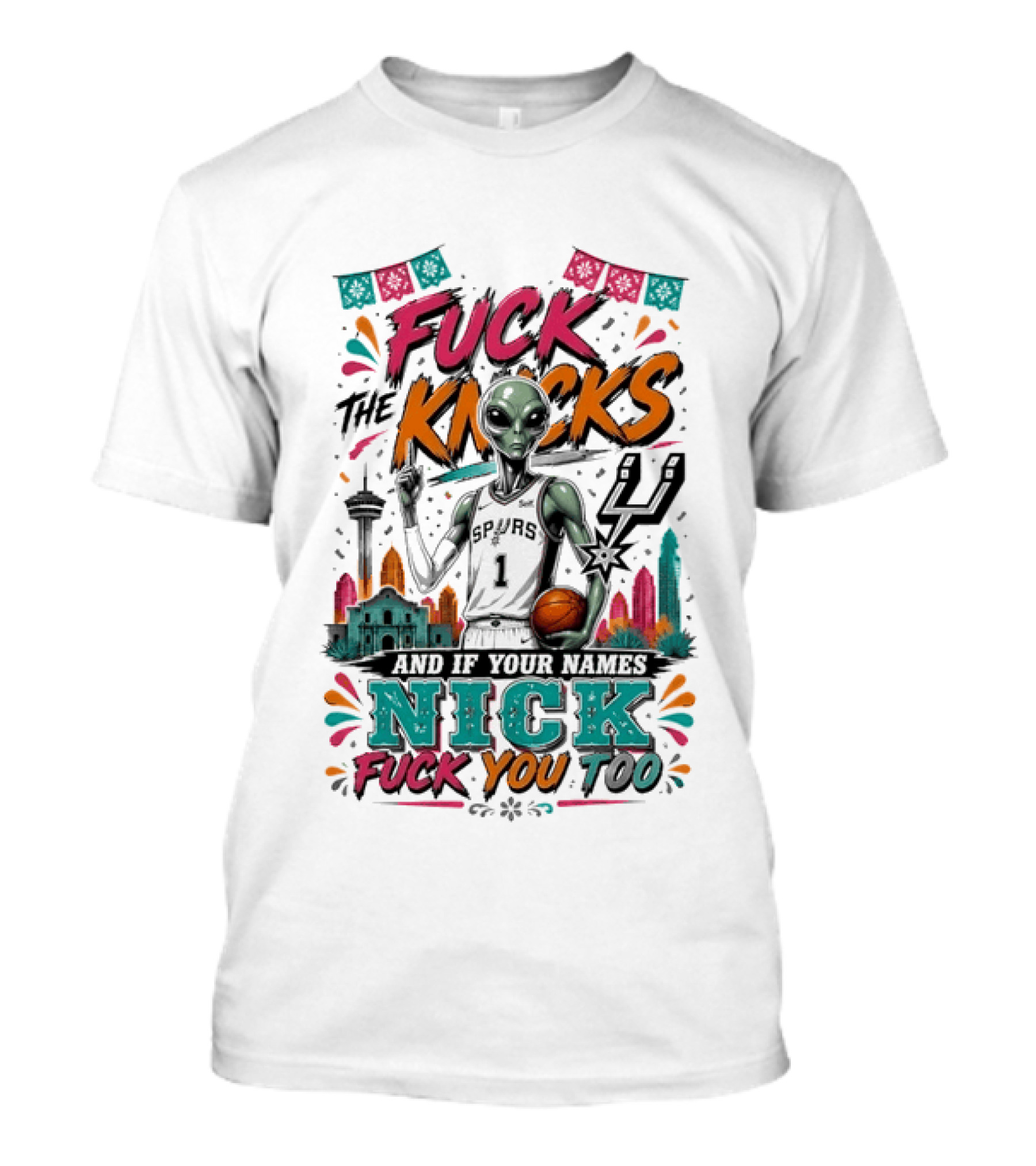Victor Wembanyama San Antonio Spurs Alien F The Knicks And If Your Names Nick F You Too T-Shirt