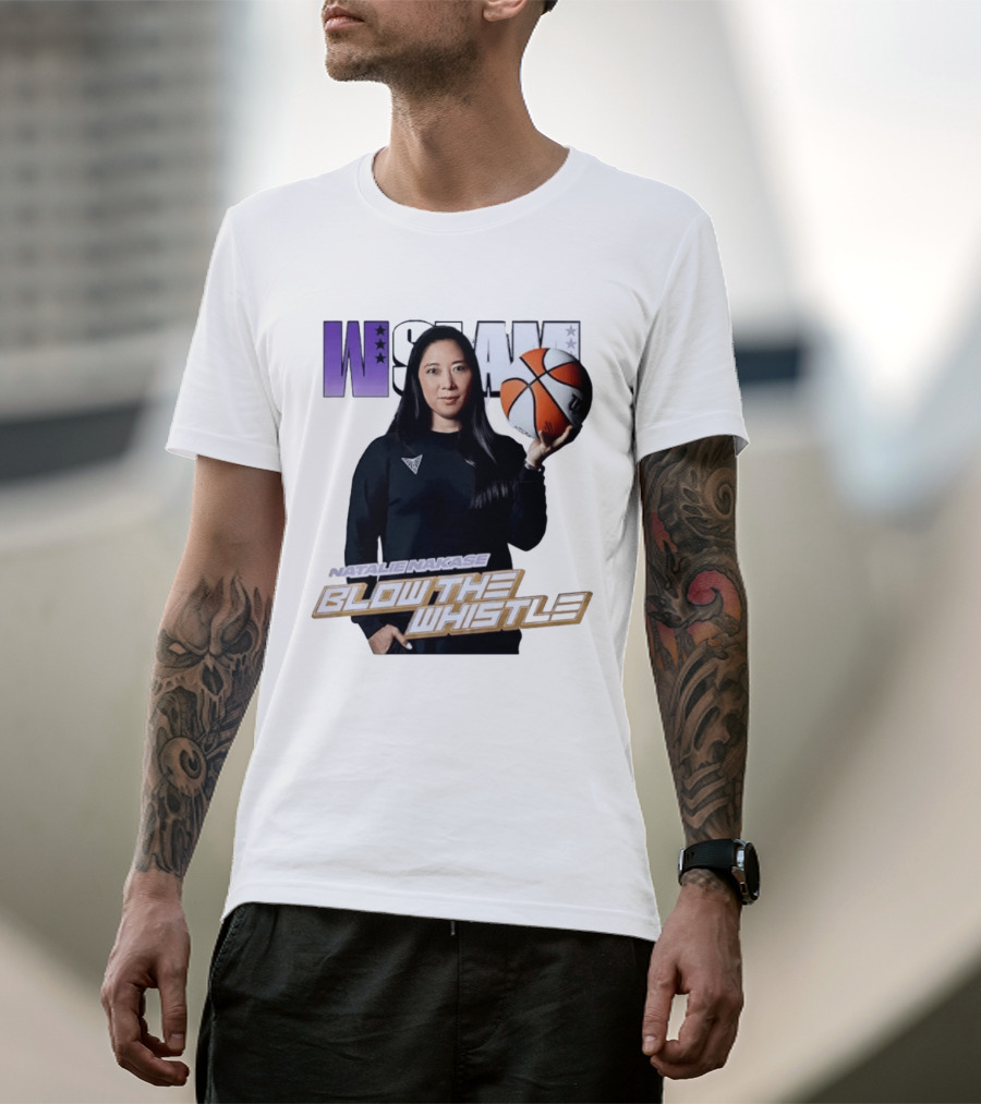 WSLAM Natalie Nakase Blow The Whistle Las Vegas Aces Basketball T-Shirt