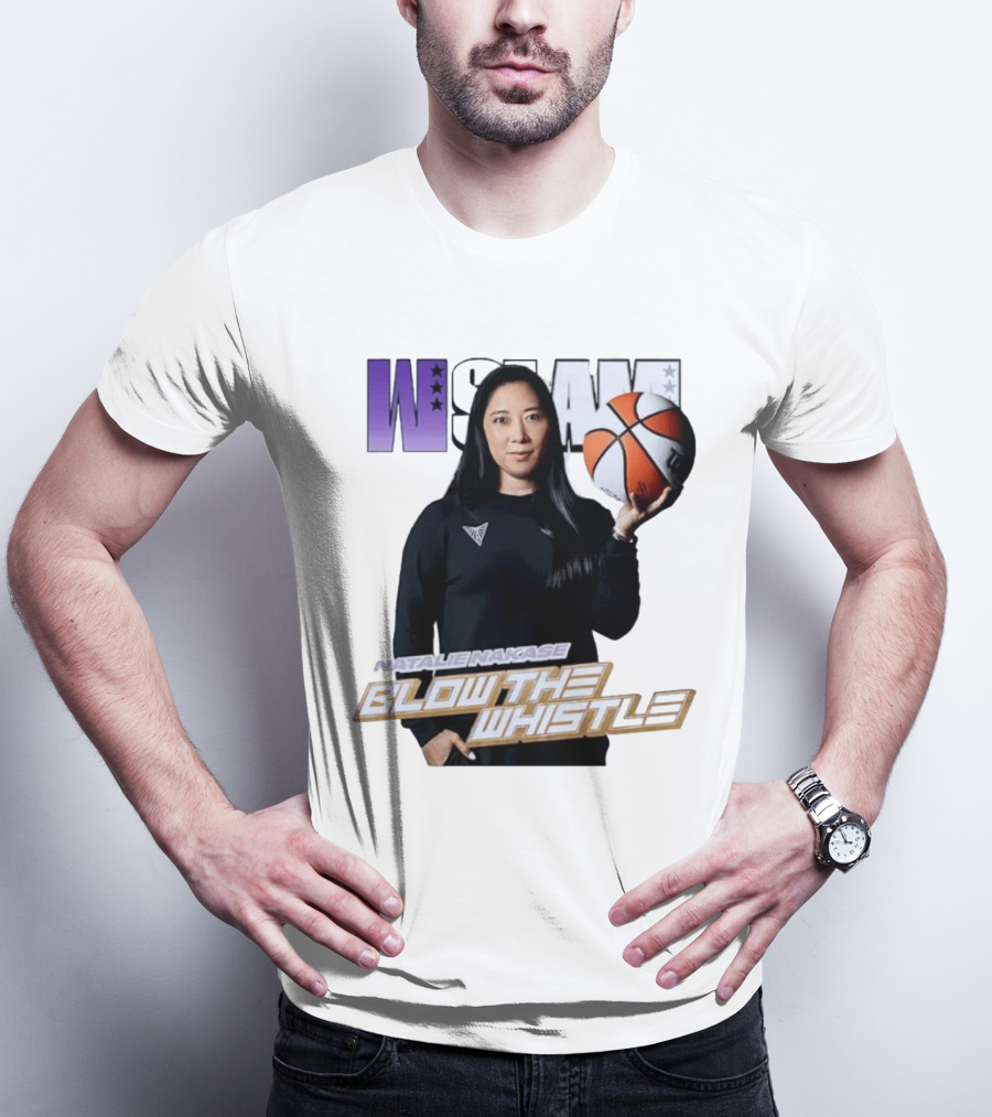 WSLAM Natalie Nakase Blow The Whistle Las Vegas Aces Basketball T-Shirt