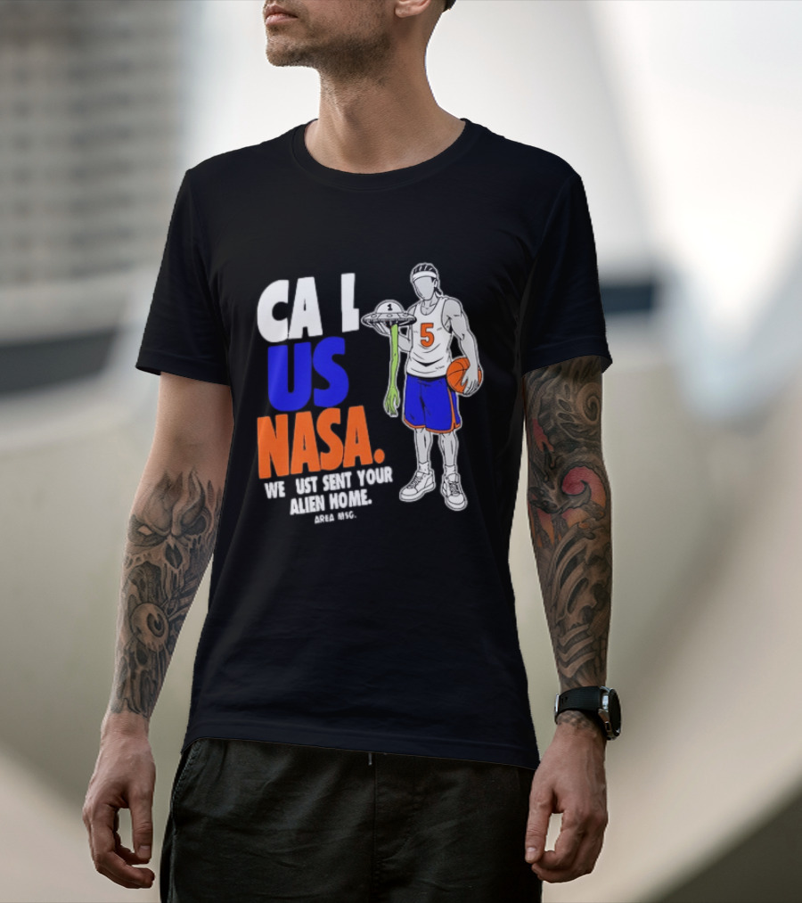 CA I US NASA We Just Sent Your Alien Home Basketball Player T-Shirt