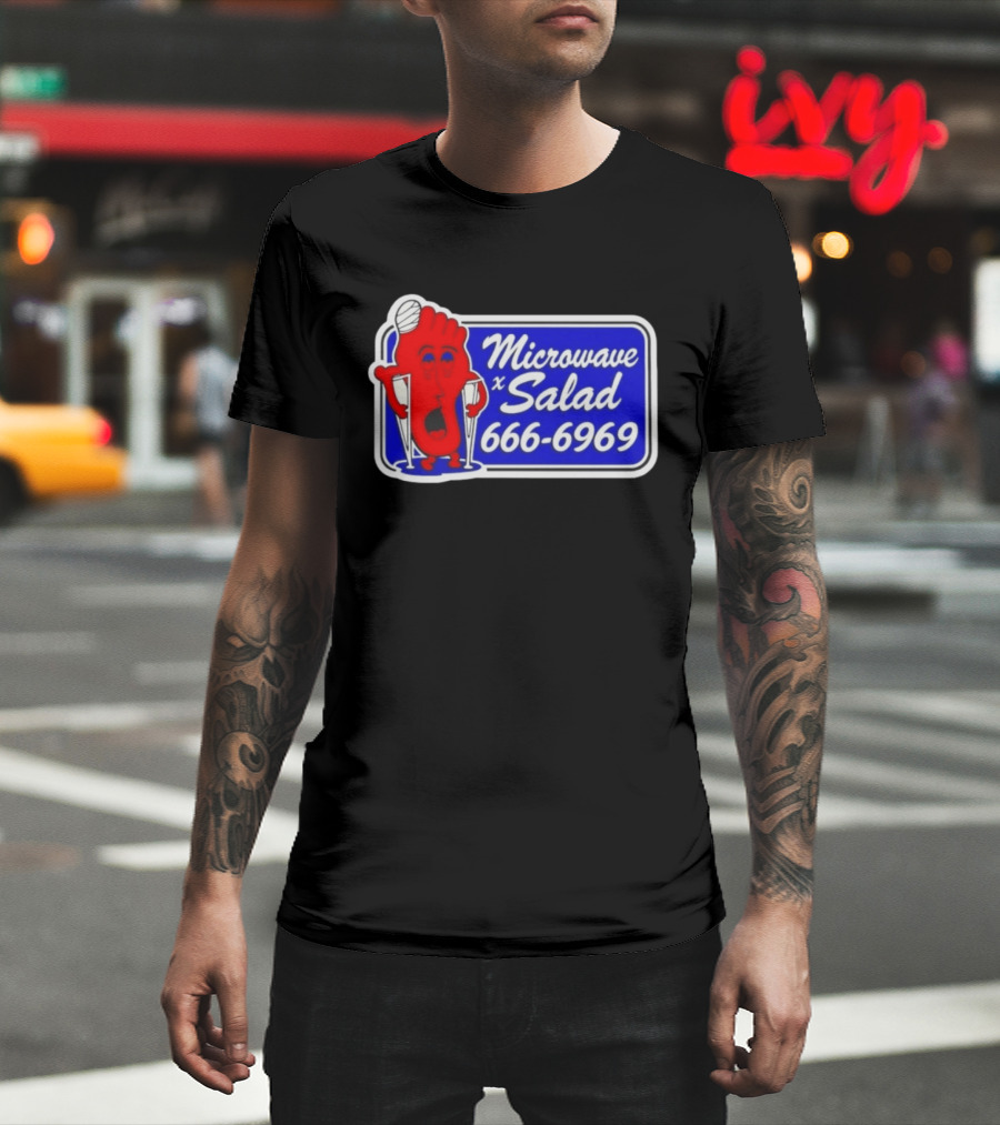 Microwave X Salad 666 6969 Red Foot With Crutches T-Shirt