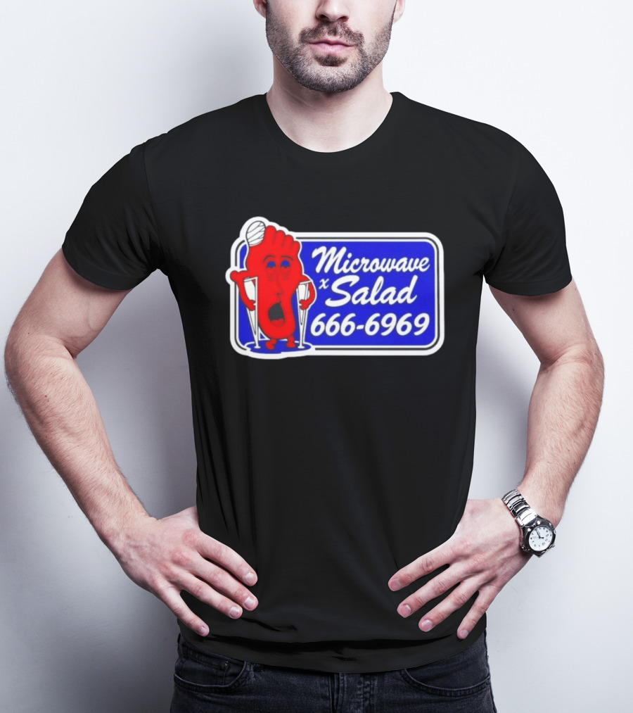 Microwave X Salad 666 6969 Red Foot With Crutches T-Shirt