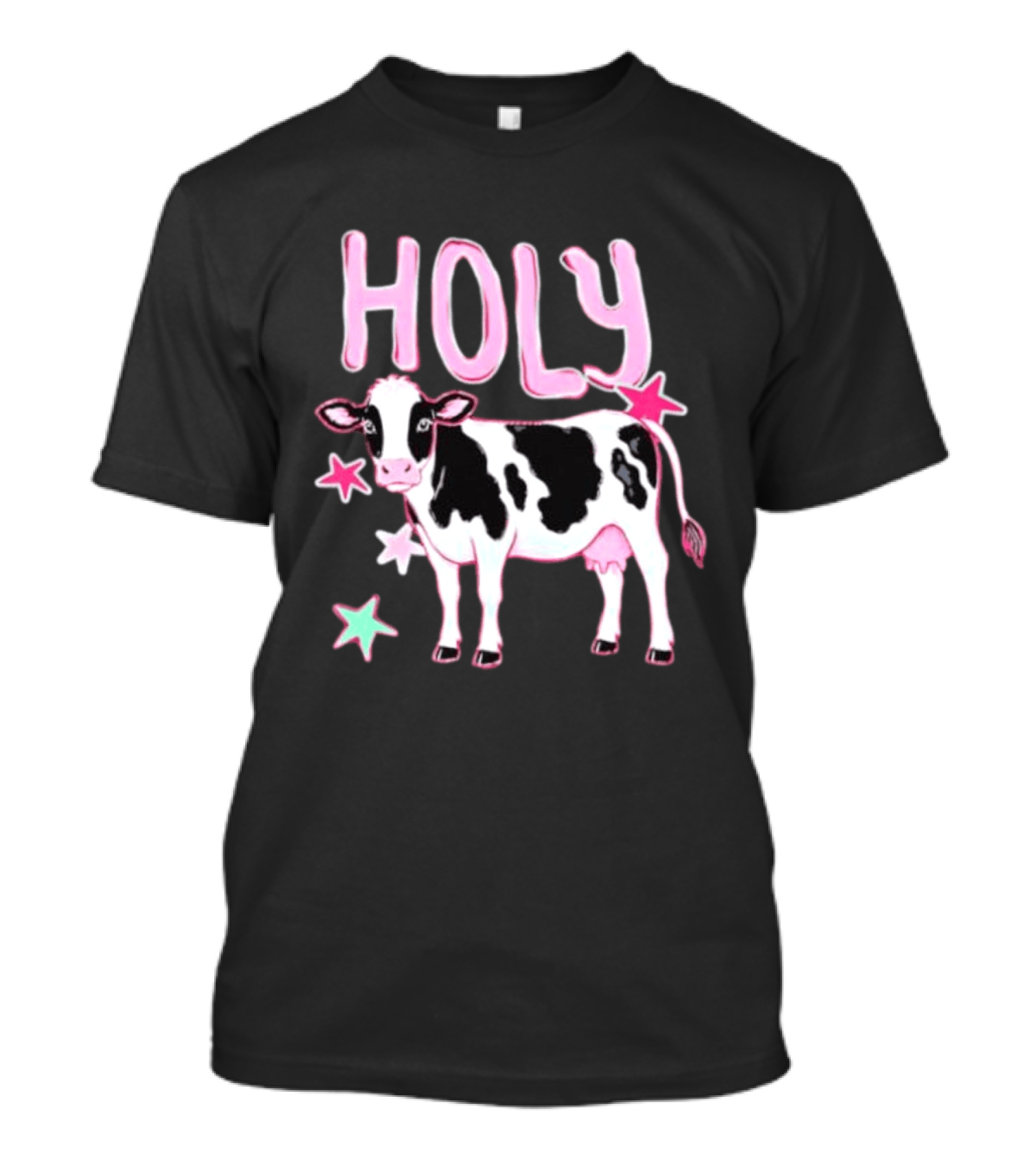 Holy Cow Pink Stars Farm Animal Lovers T-Shirt