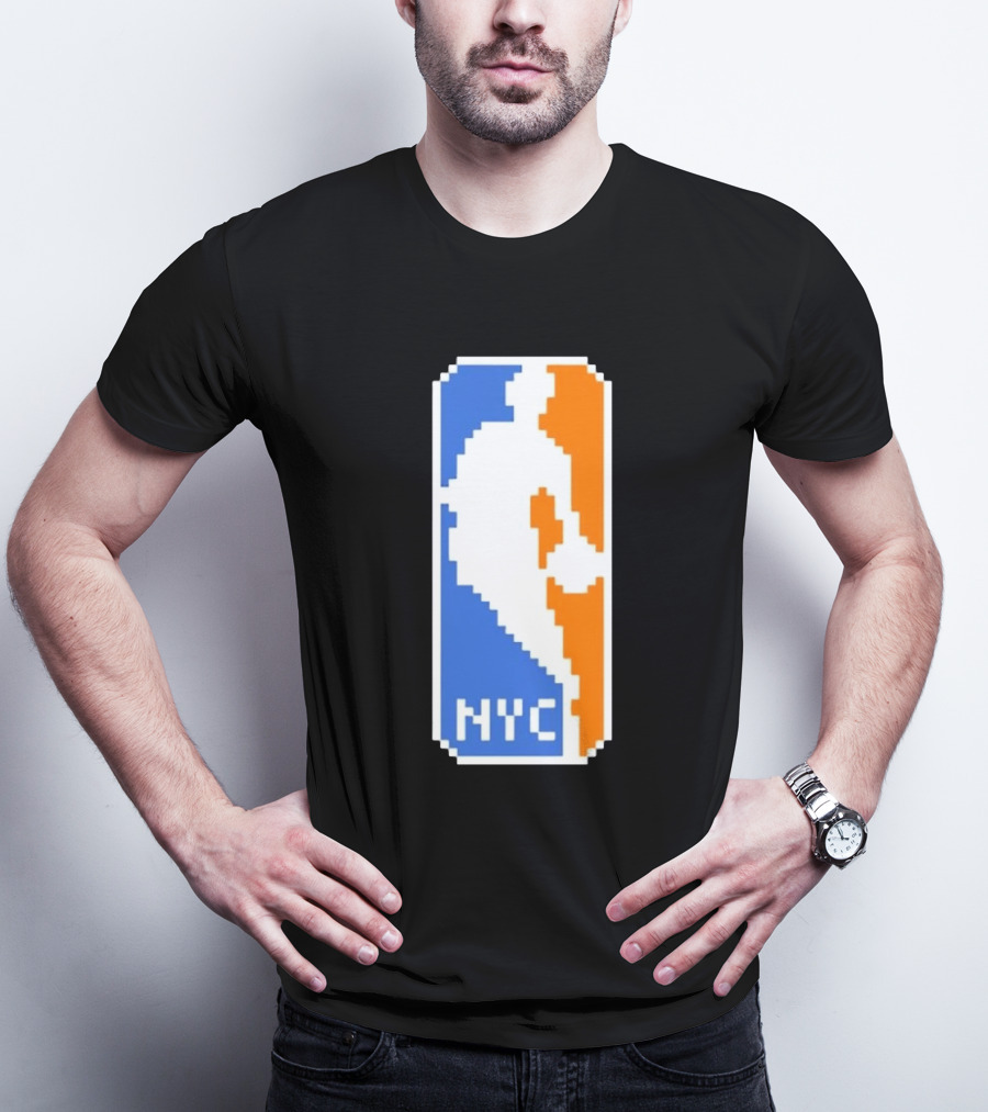 NYC NBA Pixel Logo Basketball T-Shirt