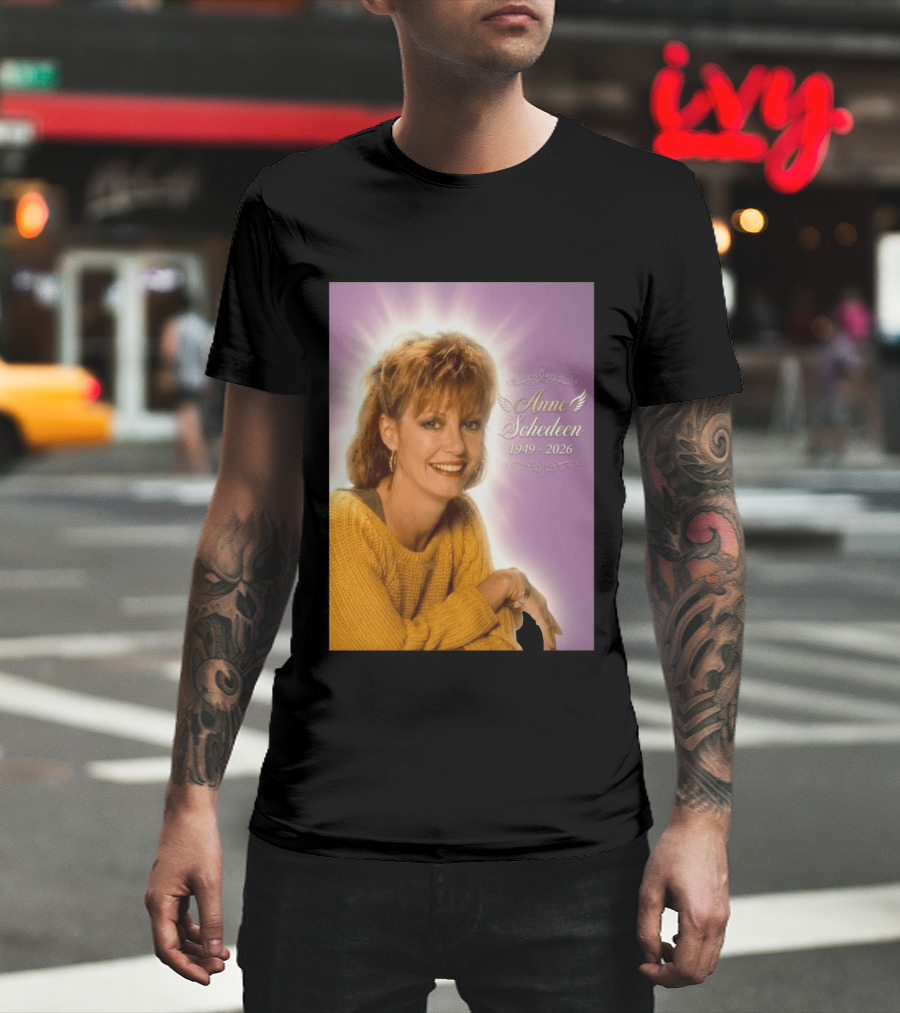 Anne Schedeen 1949 2026 Memorial Image With Angel Wings T-Shirt
