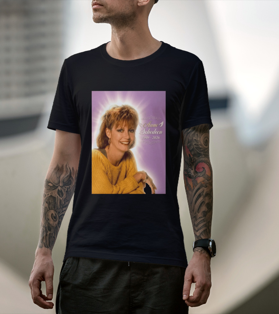 Anne Schedeen 1949 2026 Memorial Image With Angel Wings T-Shirt