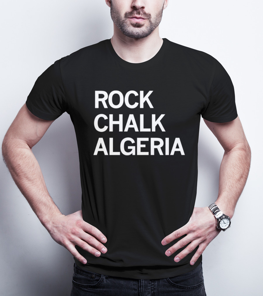 Rock Chalk Algeria Bold White T-Shirt